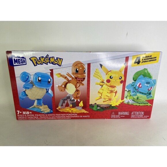 Mega | Toys | Mega Pokemon Build Show Pikachu Kanto Partner Squirtle ...